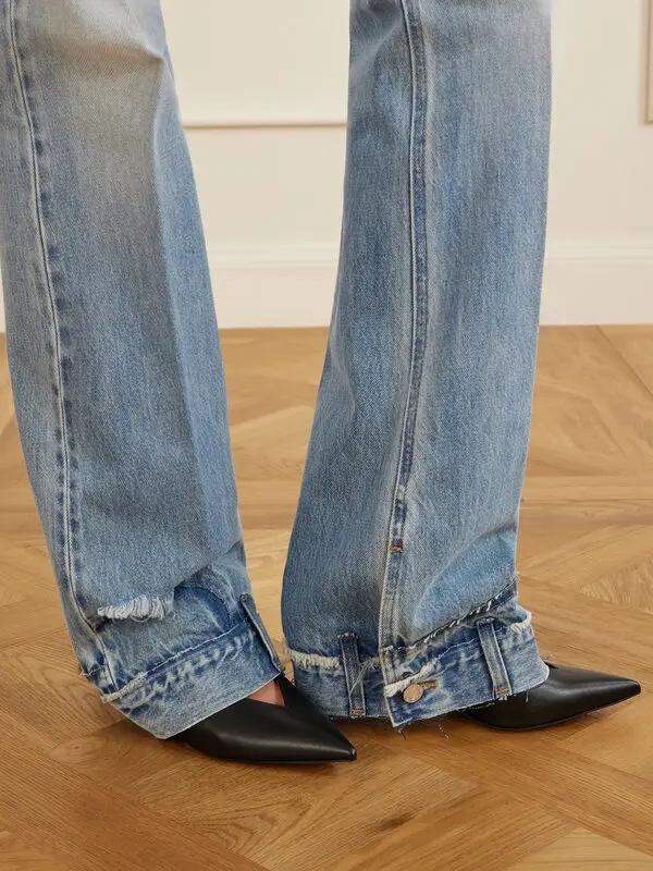 HAIKURE Flora Distressed Mid-rise Flared Jeans