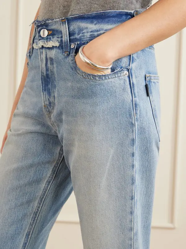 HAIKURE Flora Distressed Mid-rise Flared Jeans