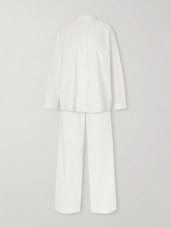 SKIMS Polka-dot Cotton-blend Poplin Pajama Set - Blue