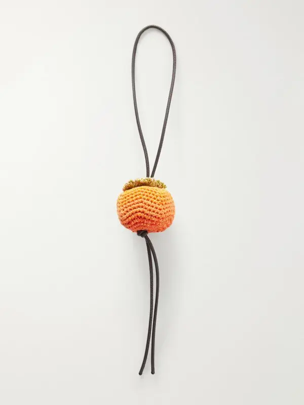 JW Anderson Crocheted Cotton And Leather Bag Charm