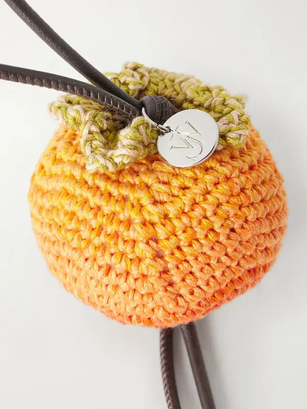 JW Anderson Crocheted Cotton And Leather Bag Charm
