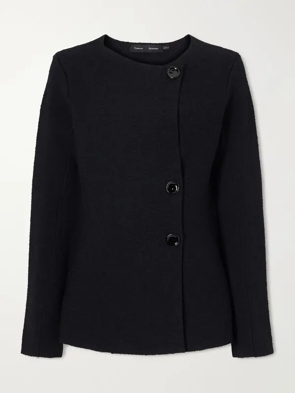 Proenza Schouler Sukki Draped Bouclé Jacket - Black