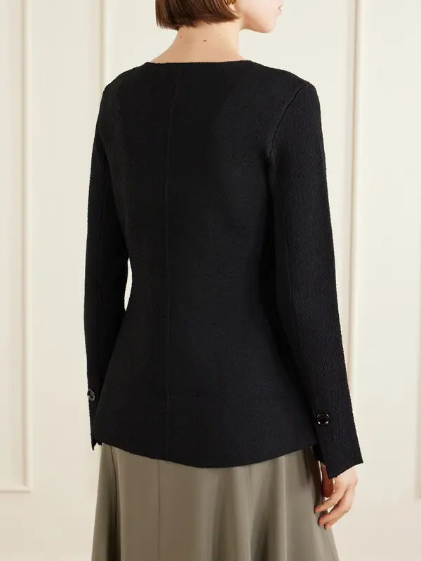 Proenza Schouler Sukki Draped Bouclé Jacket - Black