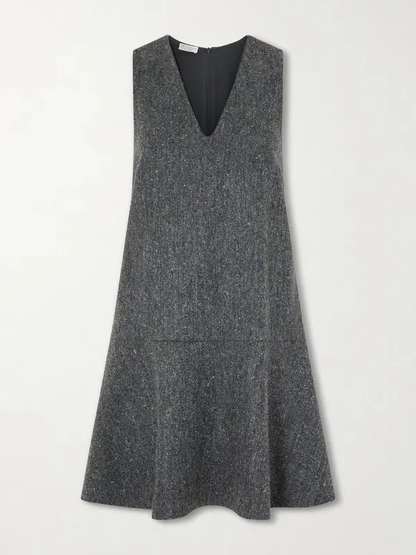 Brunello Cucinelli Wool-blend A-line Mini Dress