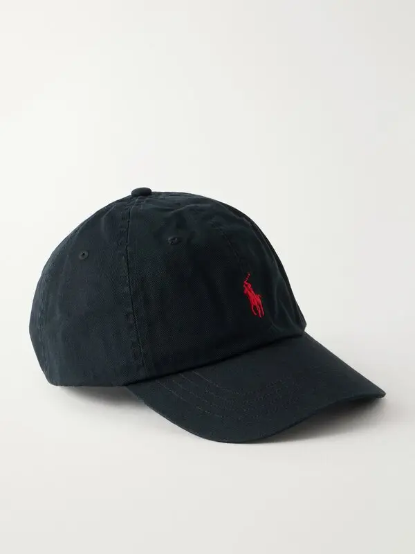 Polo Ralph Lauren Embroidered Cotton Twill Baseball Cap - Black