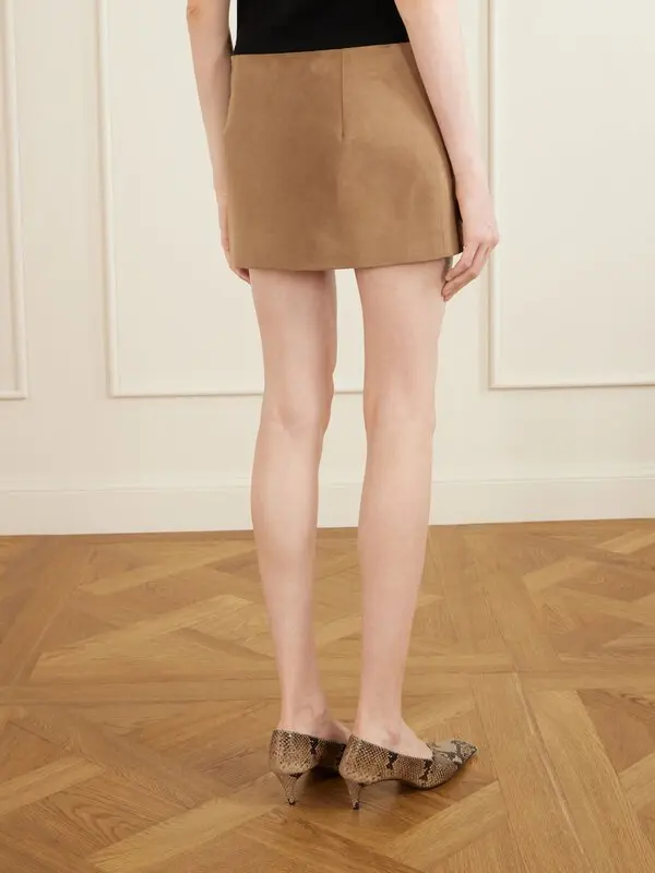 Khaite Jett Suede Mini Skirt