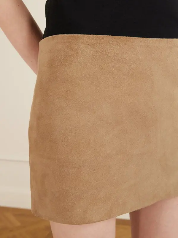 Khaite Jett Suede Mini Skirt
