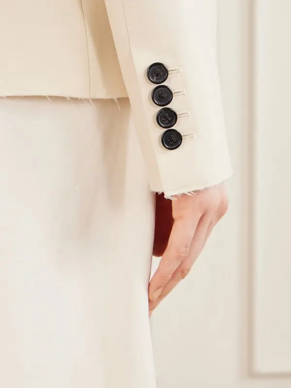 Khaite Rolo Double-breasted Wool And Silk-blend Blazer - Neutrals