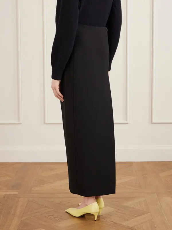 Khaite Lyle Crepe Midi Skirt