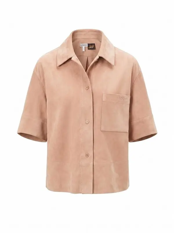 Loewe Suede Short Sleeve Shirt - Multicolor