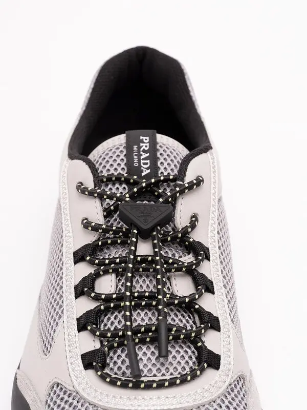 Prada Speedrock Leather And Mesh Sneakers - Multicolor