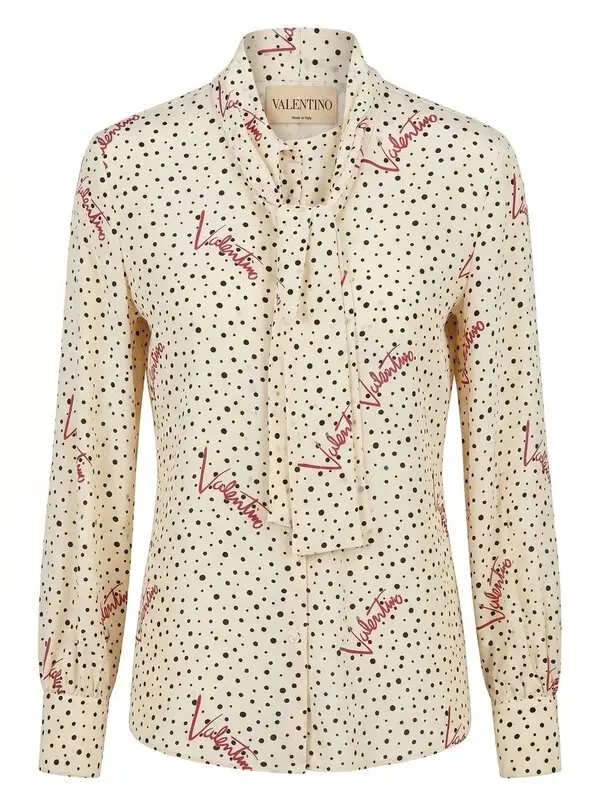 Valentino Garavani Silk Polka Dot Pattern Shirt - Multicolor