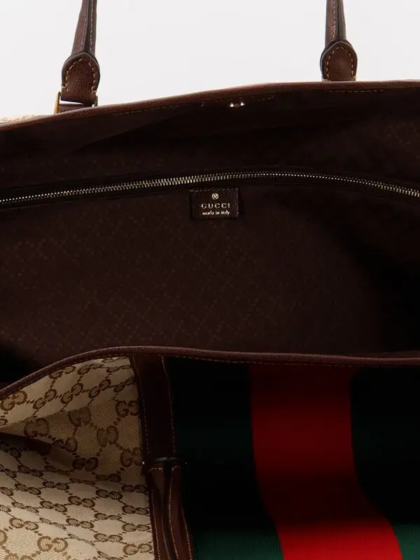 Gucci Gg Fabric Travel Bag With Web Detail - Multicolor