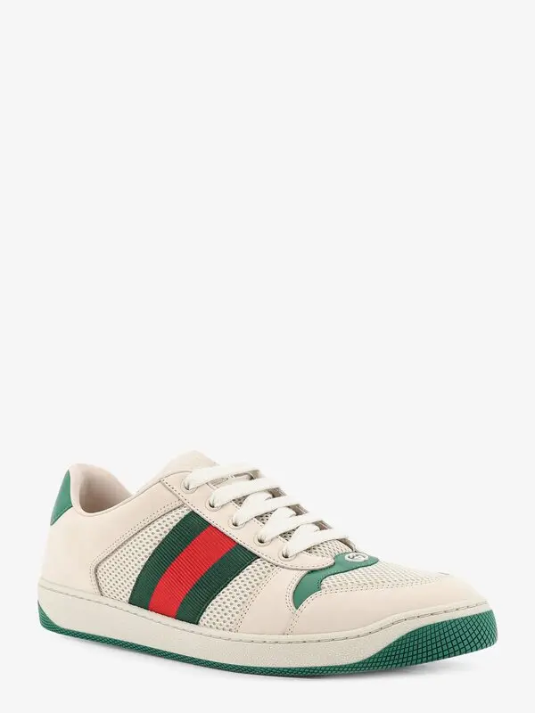 Gucci Screener Mesh And Leather Sneakers With Nastro Web - Multicolor