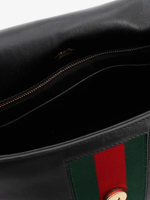 Gucci Leather Handbag With Web Detail And Horsebit