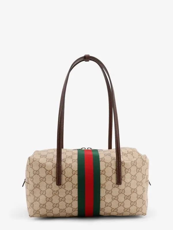 Gucci Melrose Gg Fabric Shoulder Bag - Cream