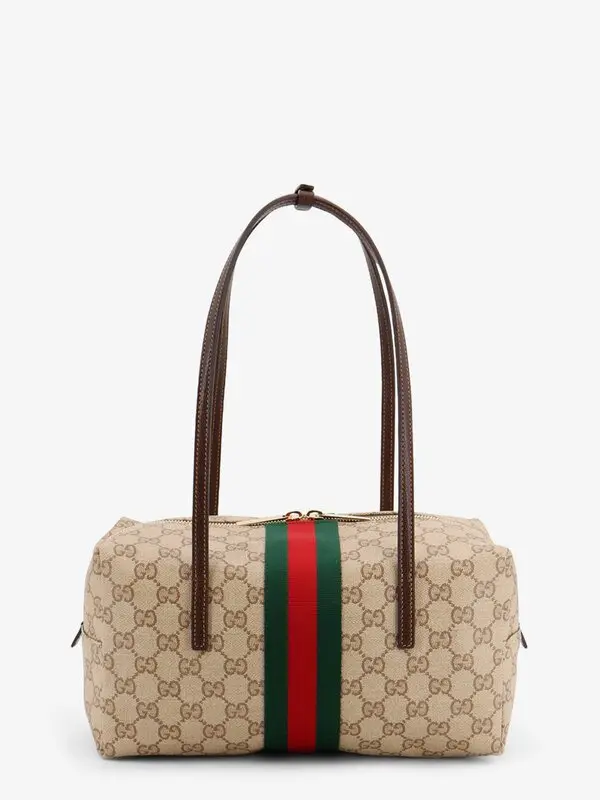 Gucci Melrose Gg Fabric Shoulder Bag - Cream