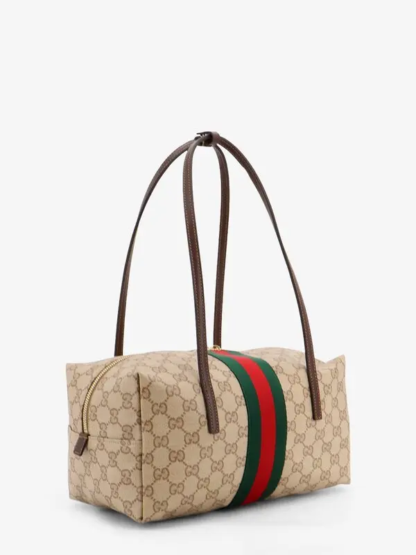 Gucci Melrose Gg Fabric Shoulder Bag - Cream