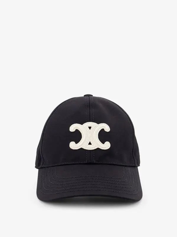 Celine Triomphe Cotton Baseball Hat - Black