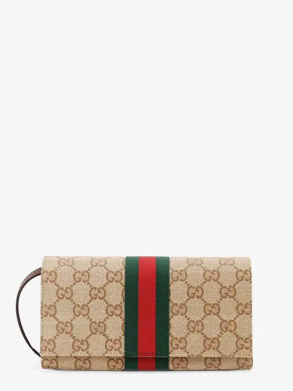 Gucci Gg Fabric Shoulder Bag With Nastro Web Detail - Cream