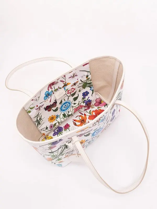 Gucci Floral Print Canvas Tote Bag - Multicolor