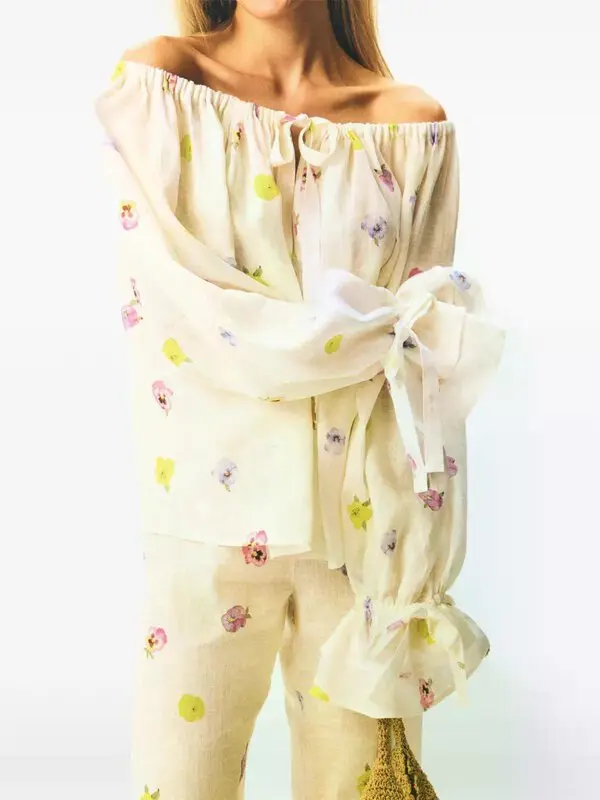 Sleeper Cha-cha Floral-print Blouse - Neutrals
