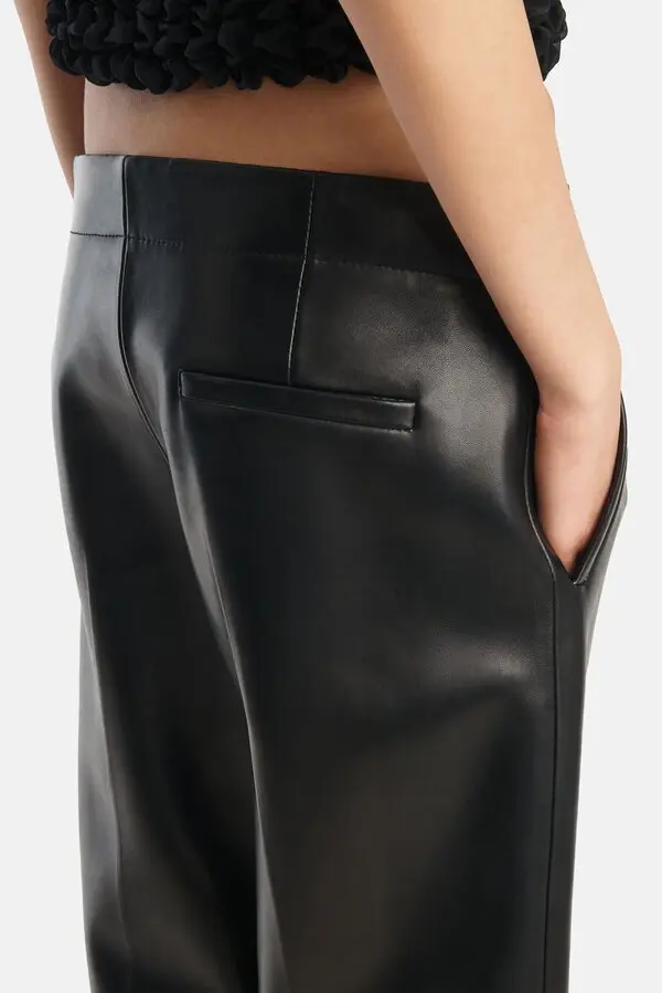 Khaite Mita Trousers In Plongé Leather - Black