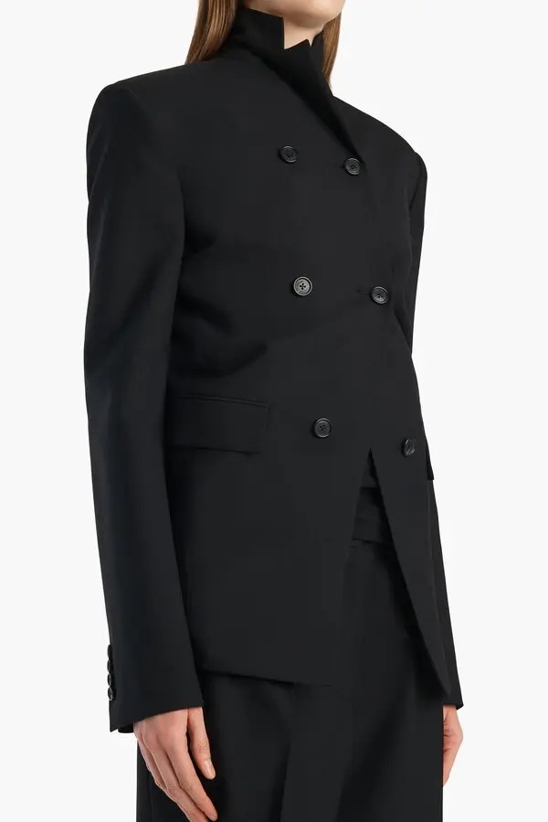 Khaite Rolo Double-breasted Wool And Silk Blend Jacket - Black