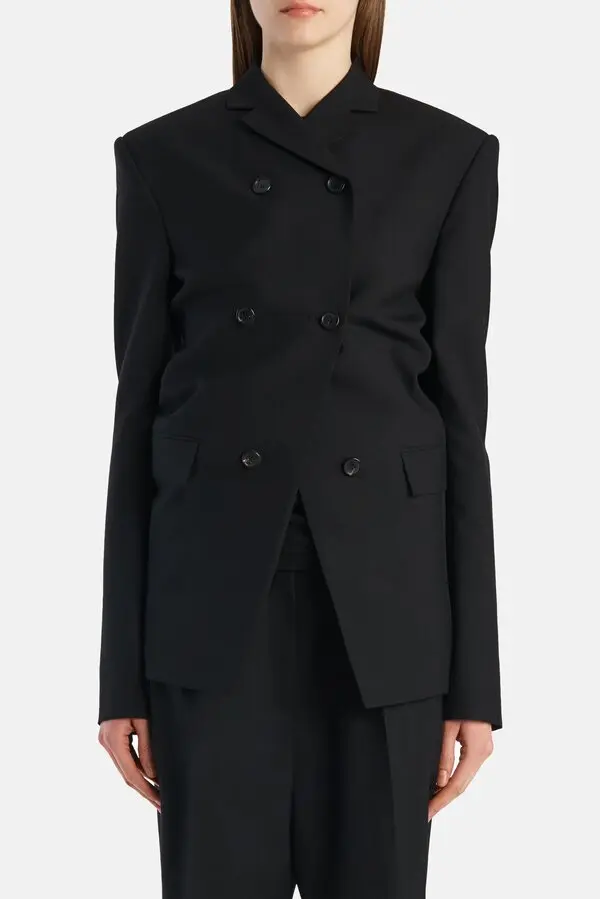 Khaite Rolo Double-breasted Wool And Silk Blend Jacket - Nero