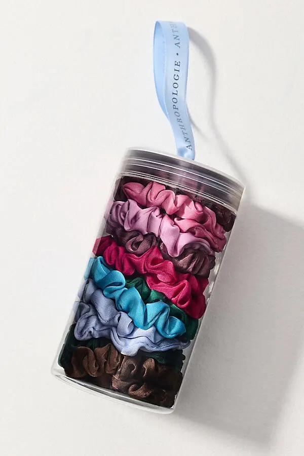 PONY Set Of 15 Canister Hair Scrunchies - Gemstone