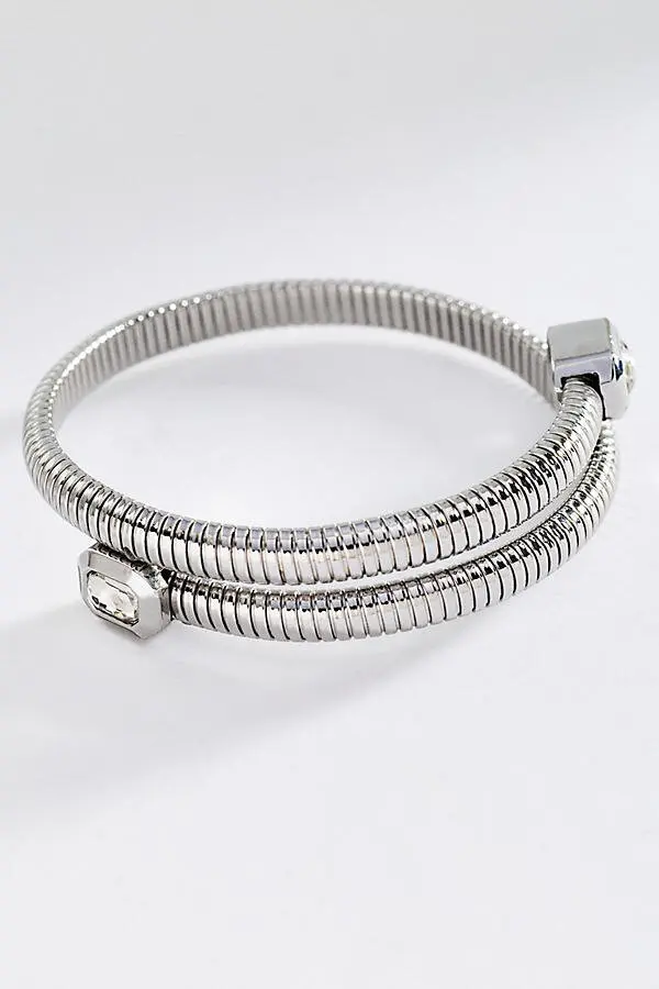 Anthropologie Textured Metal Bracelet - Silver