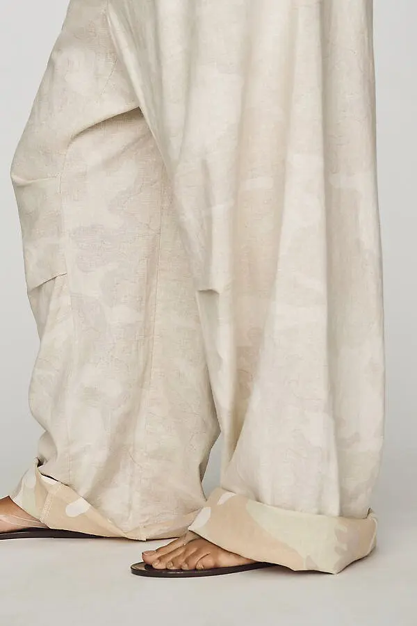 PILCRO Hanna Linen Blend Wide Leg Pants