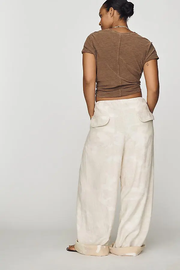 PILCRO Hanna Linen Blend Wide Leg Pants