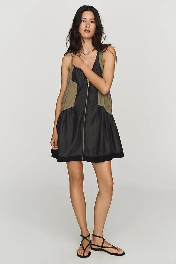 Anthropologie Sleeveless Zip-up Mini Dress