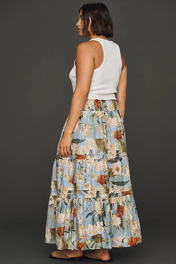 THE SOMERSET COLLECTION BY ANTHROPOLOGIE Tiered Maxi Skirt