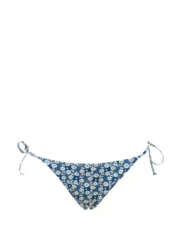 MC2 SAINT BARTH Floral Print Side-tie Bikini Bottoms - Blue