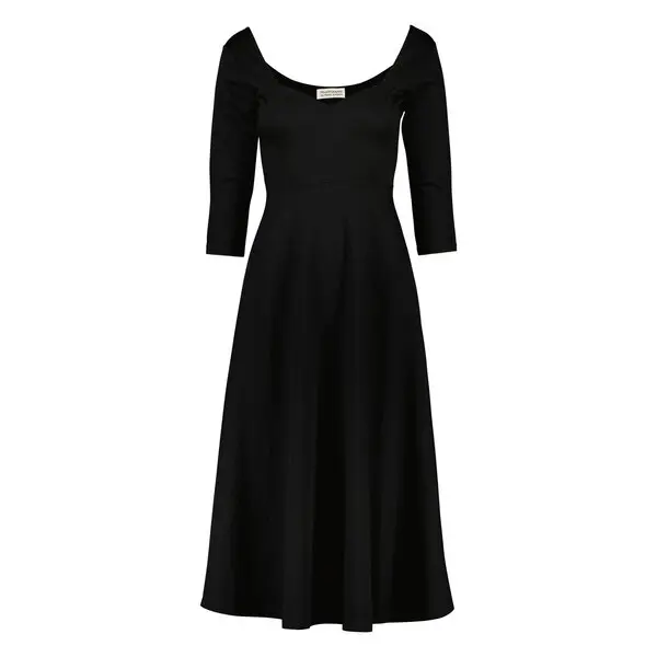 MARIANNE BY MARIE JORDANE Katy Midi Dress With Sweetheart Neckline - Black