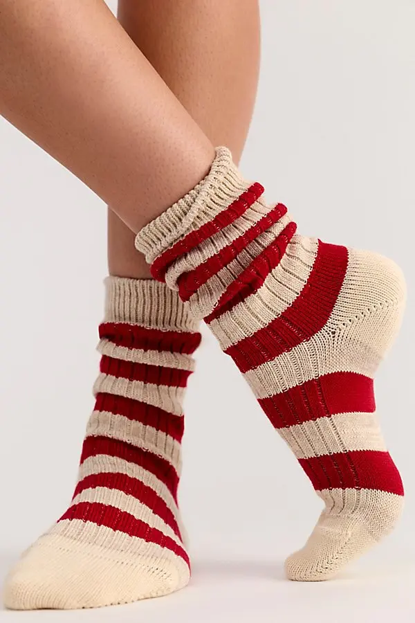 THUNDERS LOVE Nautical Turn Socks - Red