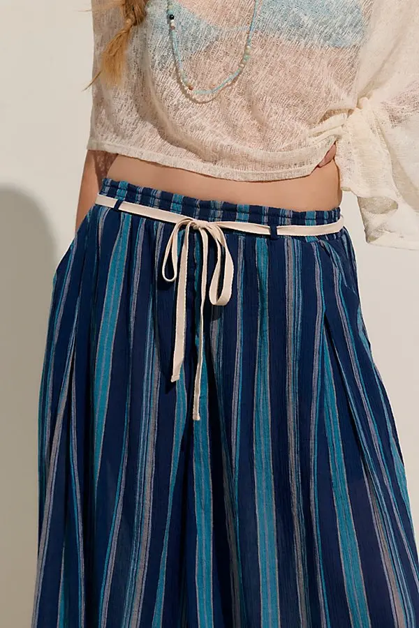 Free People Sea Bloom Pants - Navy Combo
