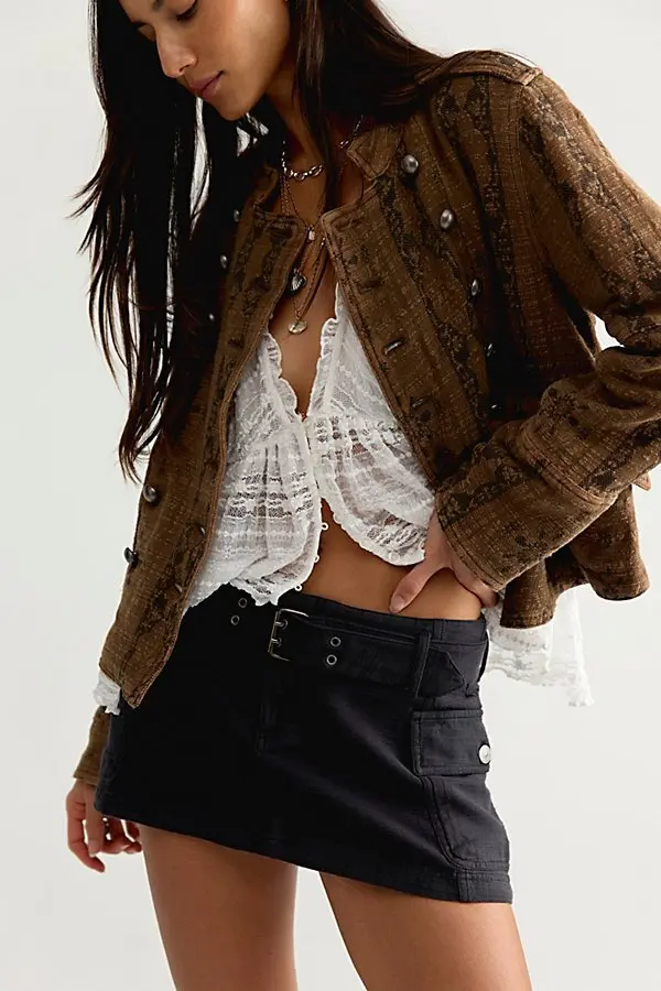 Free People Arenal Mini Skirt - Black
