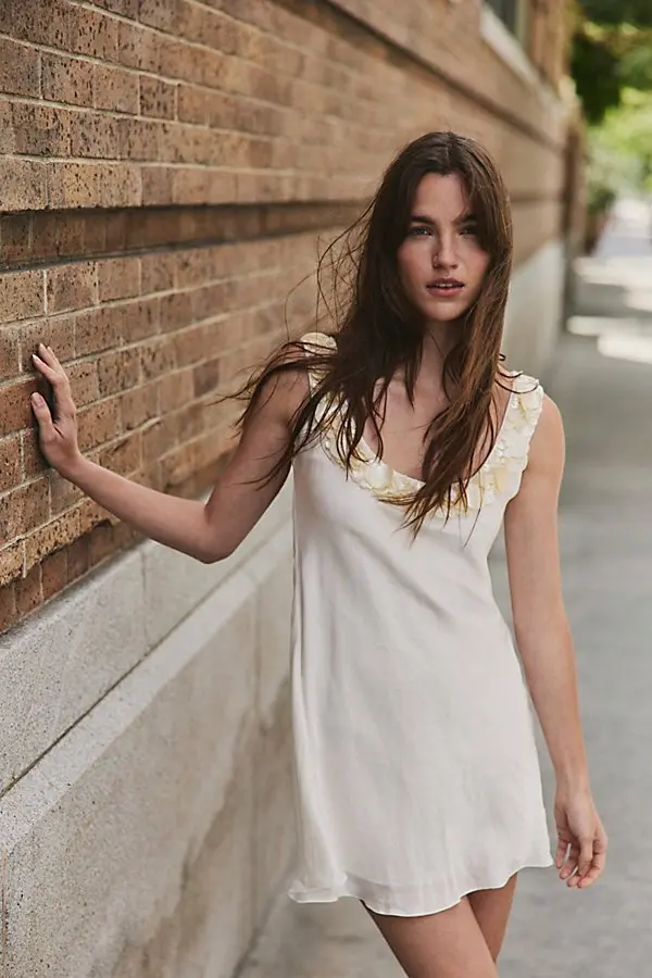 For Love & Lemons Sami Seashell Mini Dress - Ivory