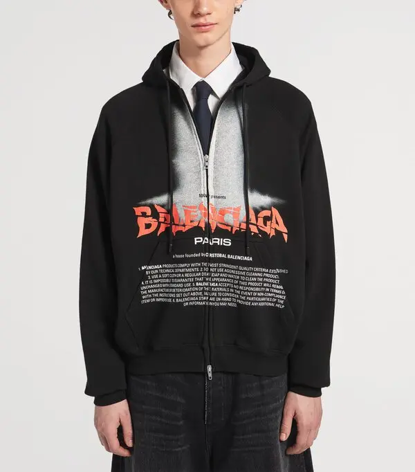 Balenciaga Cotton Graphic Print Hoodie