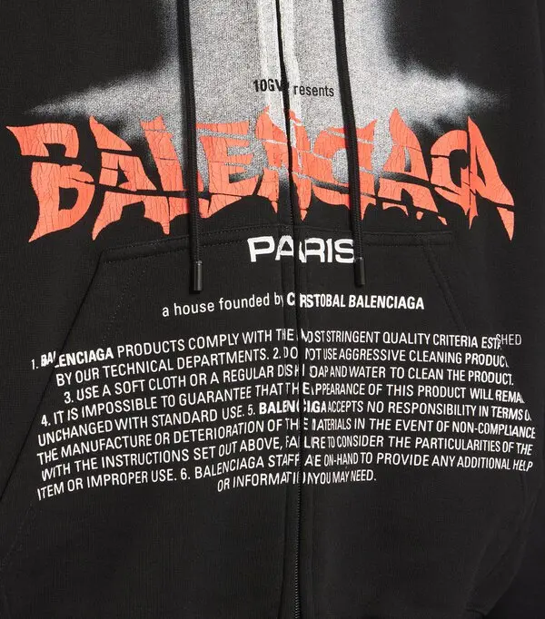 Balenciaga Cotton Graphic Print Hoodie