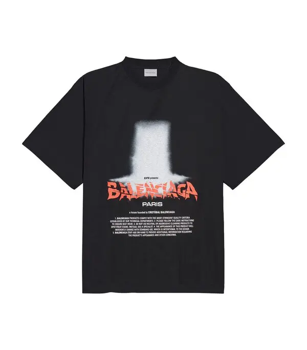 Balenciaga Graphic Print T-shirt - Black