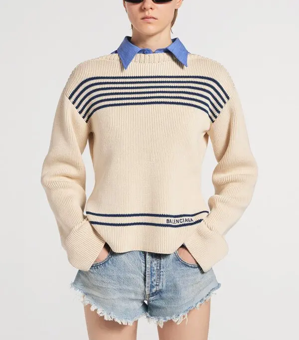 Balenciaga Cotton Striped Sweater