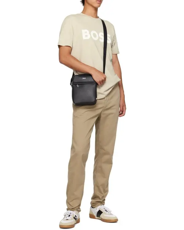 Hugo Boss Logo-print Leather Messenger Bag