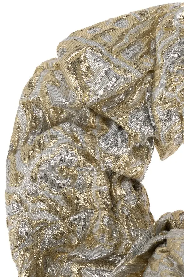 GANNI Logo Patch Metallic Scrunchie