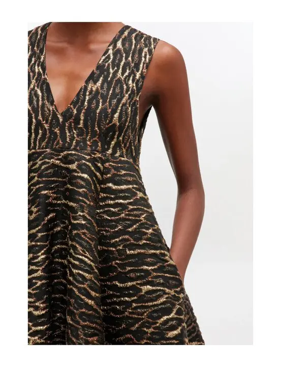 GANNI Metallic Cloque Long Dress