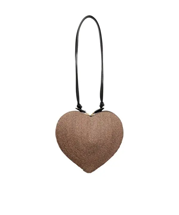 Alaïa Leather-trimmed Raffia Shoulder Bag