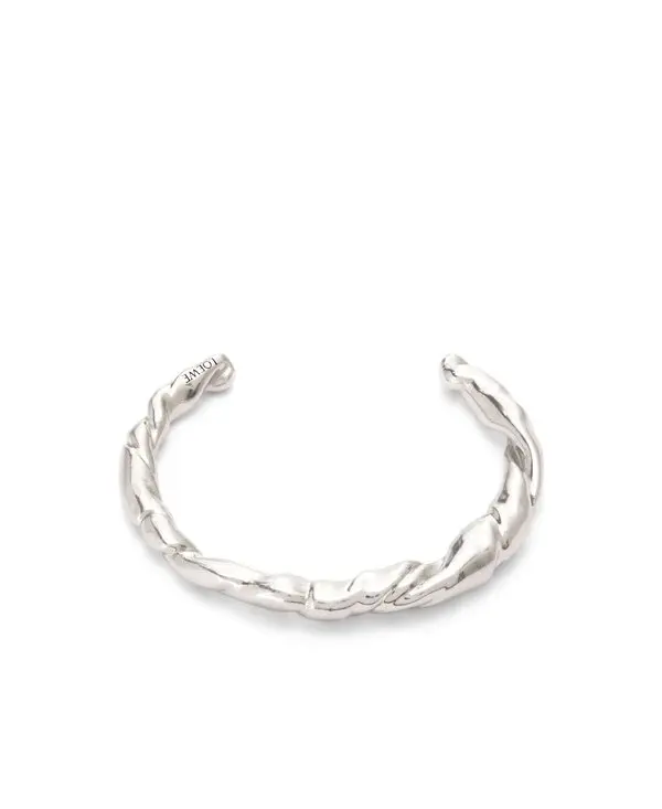 Loewe Thin Nappa Twist Cuff In Sterling Silver